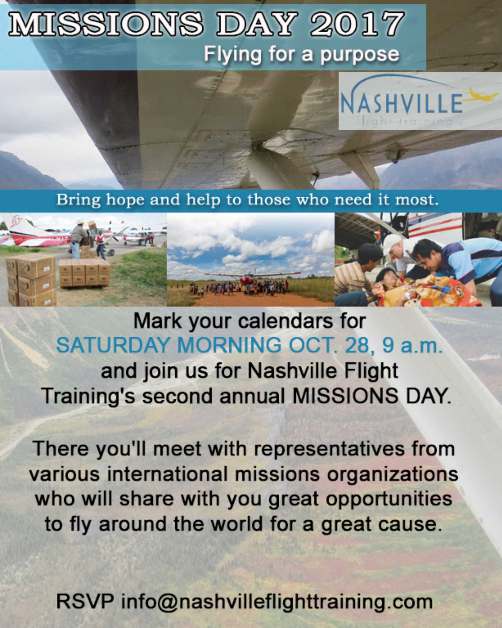 Missions Day - October 28, 2017 @ 9:00am - Tennessee Flight Training